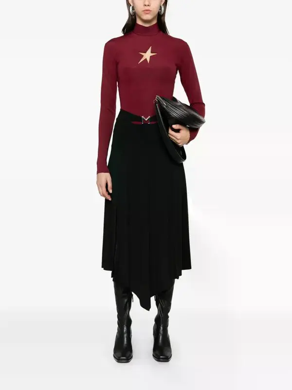 MUGLER Cut-out Star Top - Red