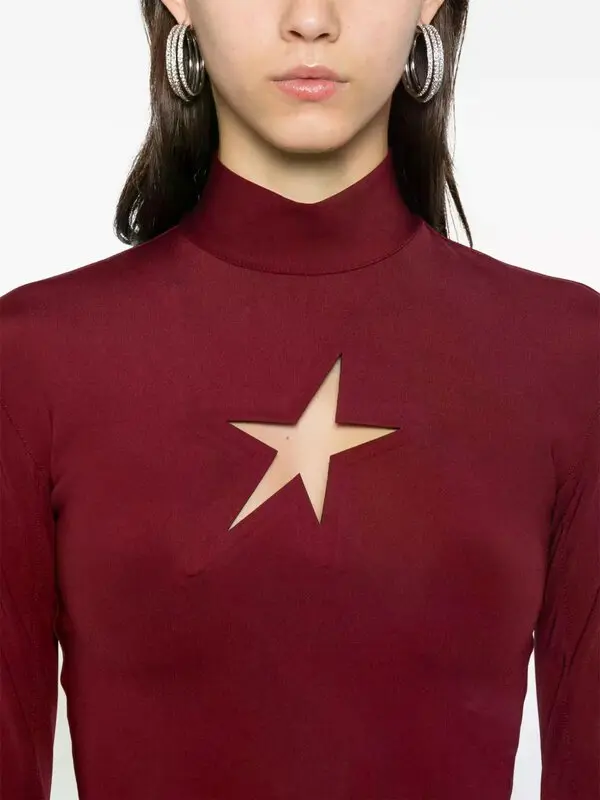 MUGLER Cut-out Star Top - Red