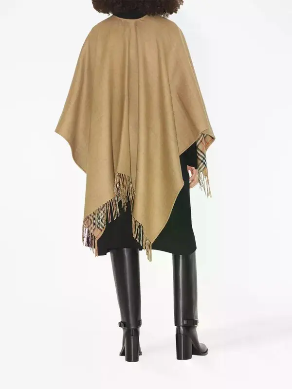 Burberry Check-pattern Reversible Wool Cape - Neutrals