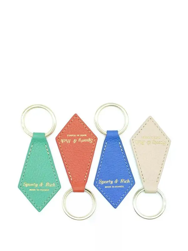 SPORTY & RICH Logo-print Leather Keychain