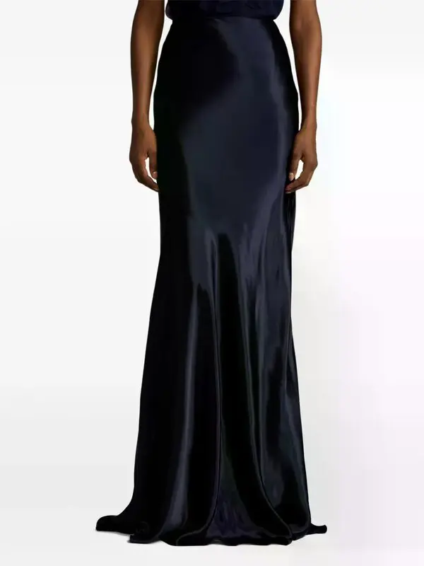 Ralph Lauren Satin-finish Flared Skirt - Blue