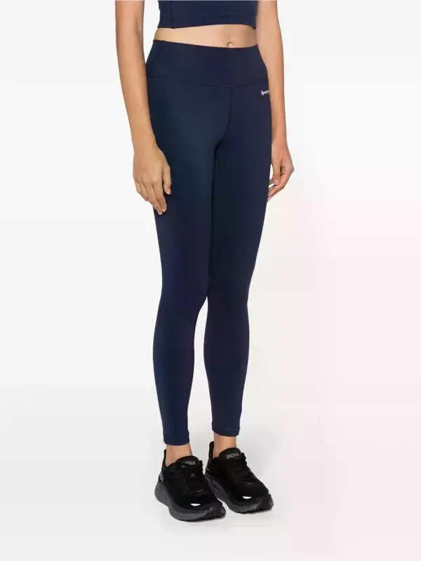 SPORTY & RICH Serif Logo-print Leggings - Blue