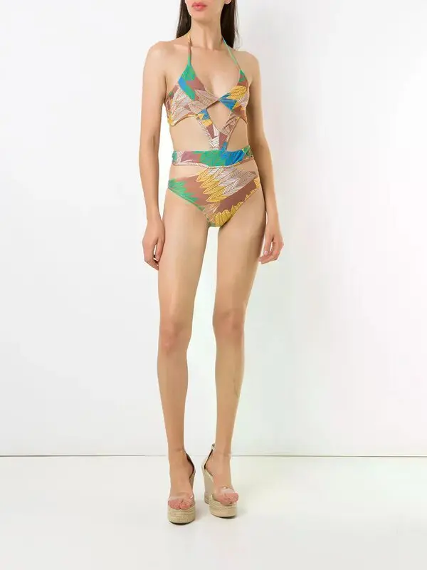 AMIR SLAMA Printed Cut Out Swimsuit