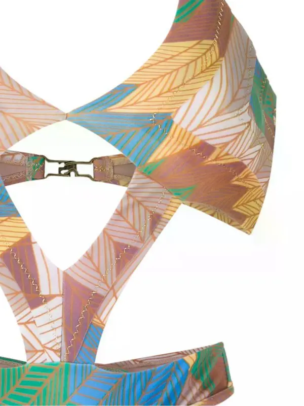 AMIR SLAMA Printed Cut Out Swimsuit
