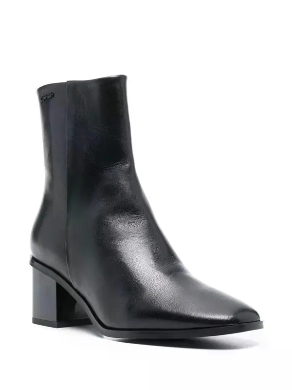 Calvin Klein 50mm Leather Square-toe Ankle Boots
