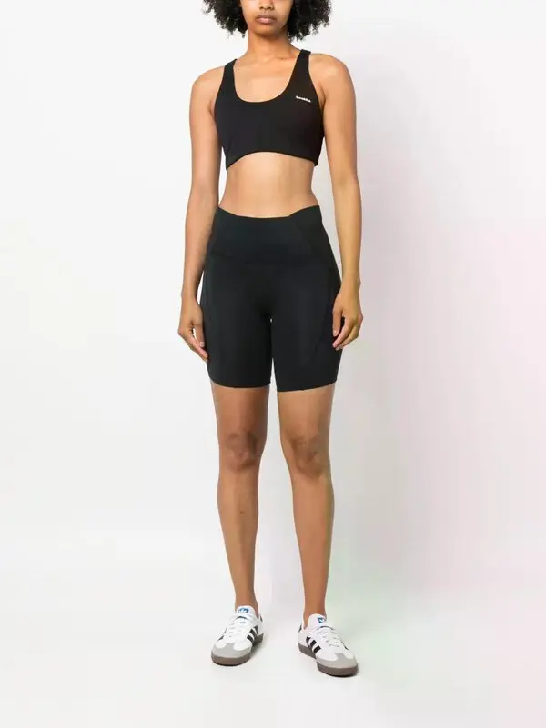 SPORTY & RICH Serif Logo-patch Ribbed Bra