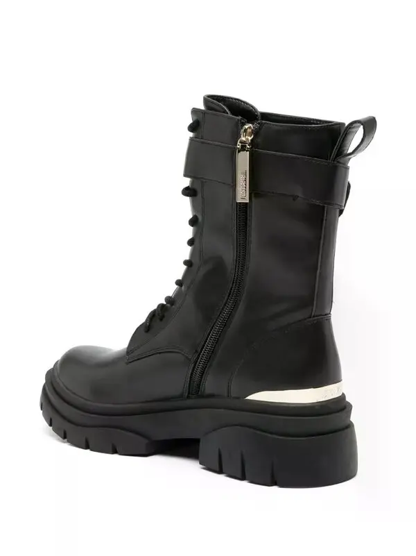 Just Cavalli Belted Ankle Leather Boots