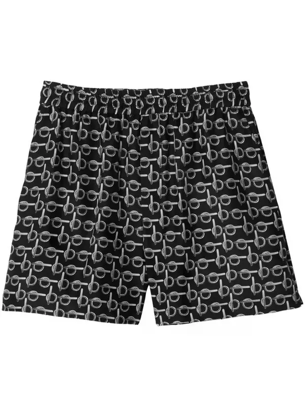 Burberry B-print Silk Shorts - Black