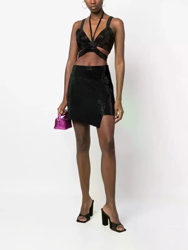 ANDREĀDAMO Crystal-embellished Mini Skirt