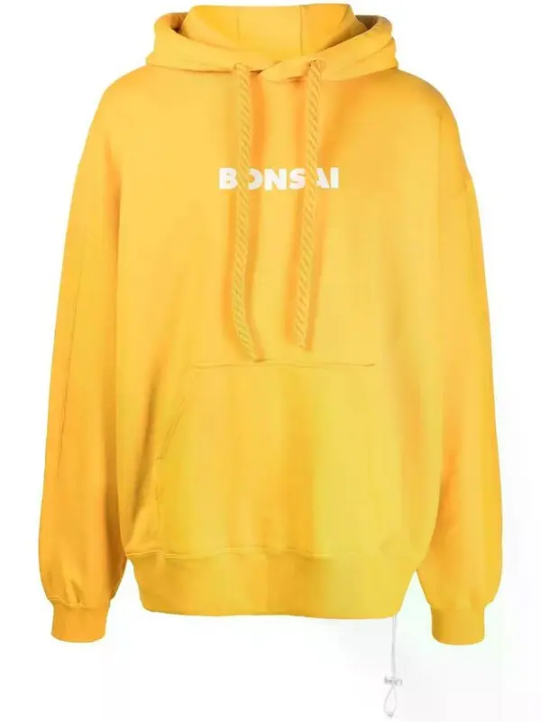 BONSAI Logo-print Cotton Hoodie - Orange
