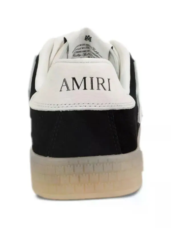 Amiri Suede Bone Appliqué Low Top Sneakers - Black