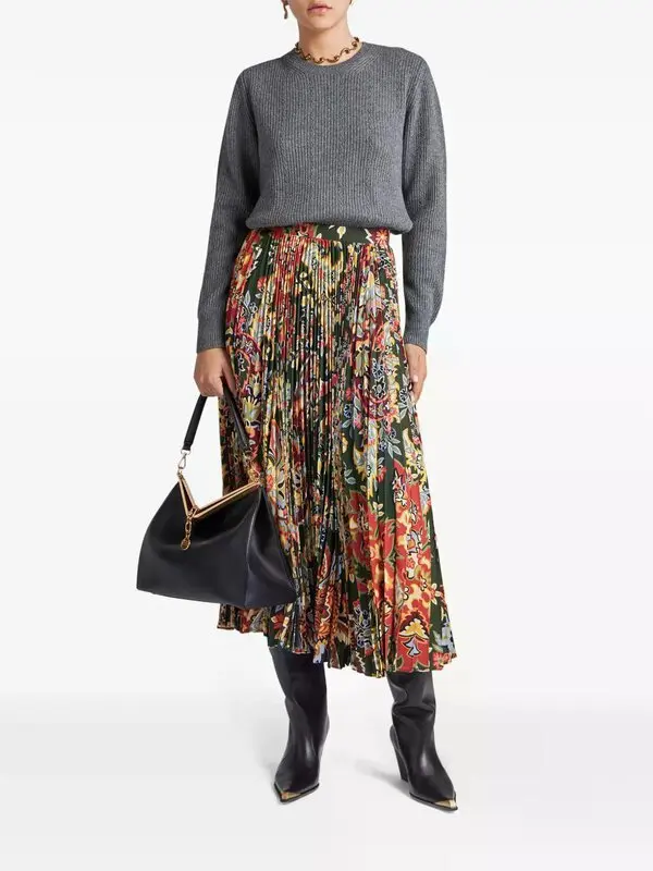 Etro Paisley-print Pleated Midi Skirt