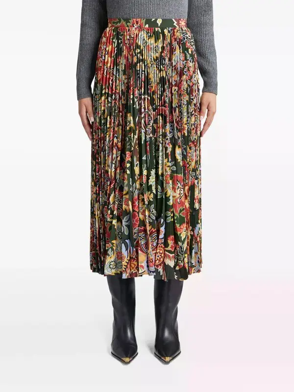 Etro Paisley-print Pleated Midi Skirt