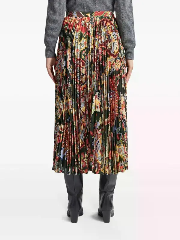 Etro Paisley-print Pleated Midi Skirt