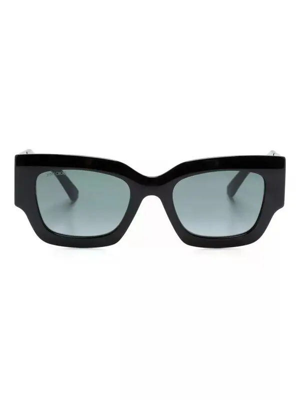JIMMY CHOO Nena Rectangle-frame Sunglasses - Black