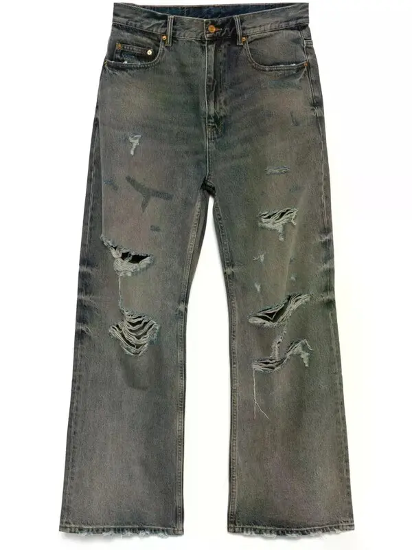 CROQUIS Wide-leg Ripped Jeans