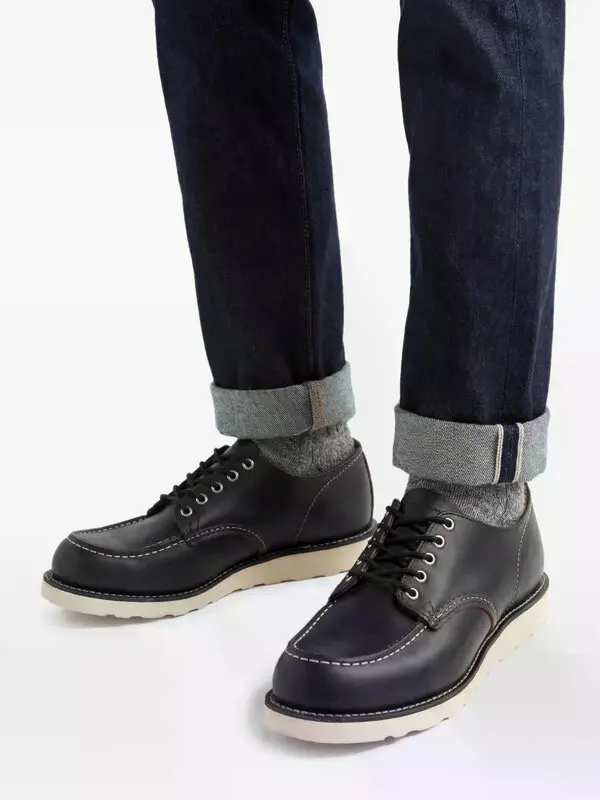 Red Wing Contrast Stitch Lace-up Boat Shoes - Black