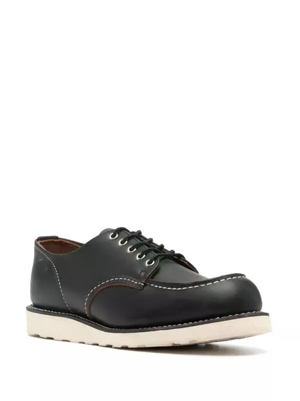 Red Wing Contrast Stitch Lace-up Boat Shoes - Black