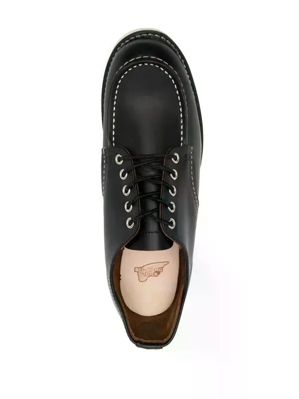Red Wing Contrast Stitch Lace-up Boat Shoes - Black