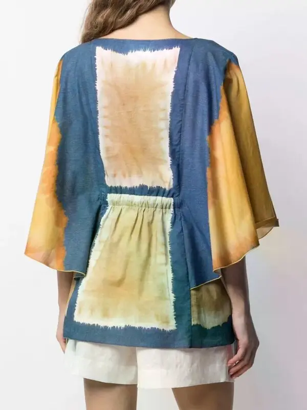 Alberta Ferretti Cotton Tunic With Draped Sleeves