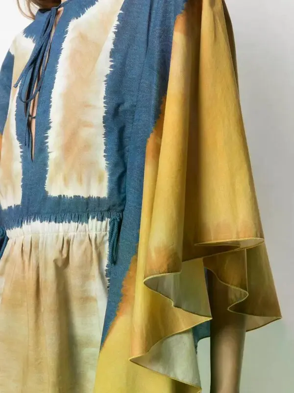 Alberta Ferretti Cotton Tunic With Draped Sleeves