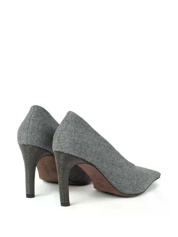 Brunello Cucinelli 85mm Flannel Pumps