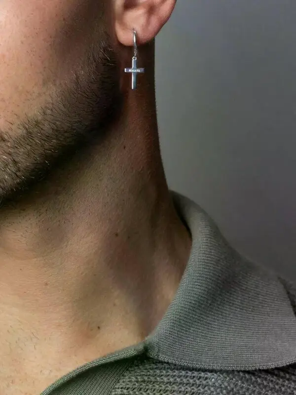 NIALAYA JEWELRY Small Cross Hoop Earrings