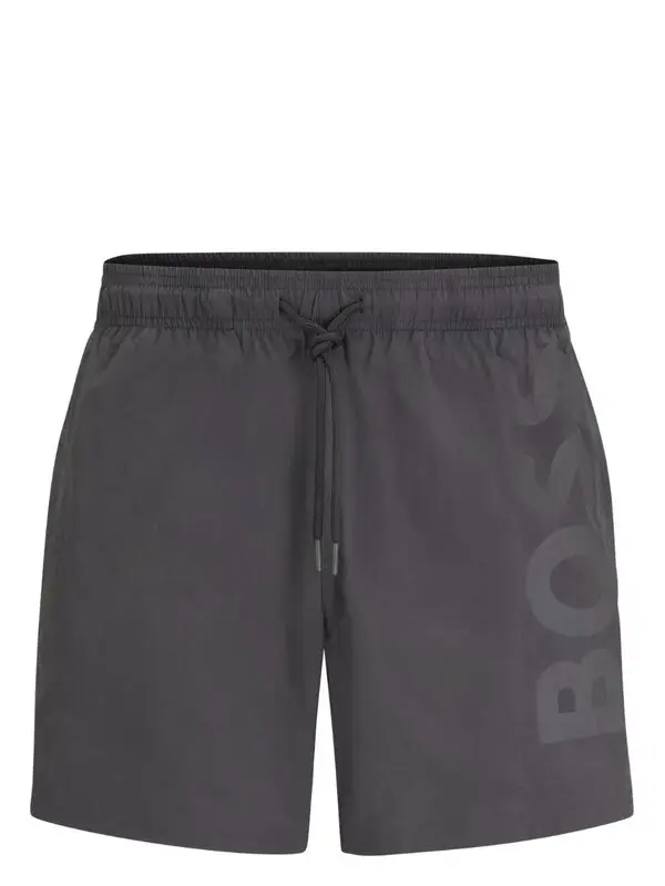 BOSS Logo-print Swim Shorts - Grey