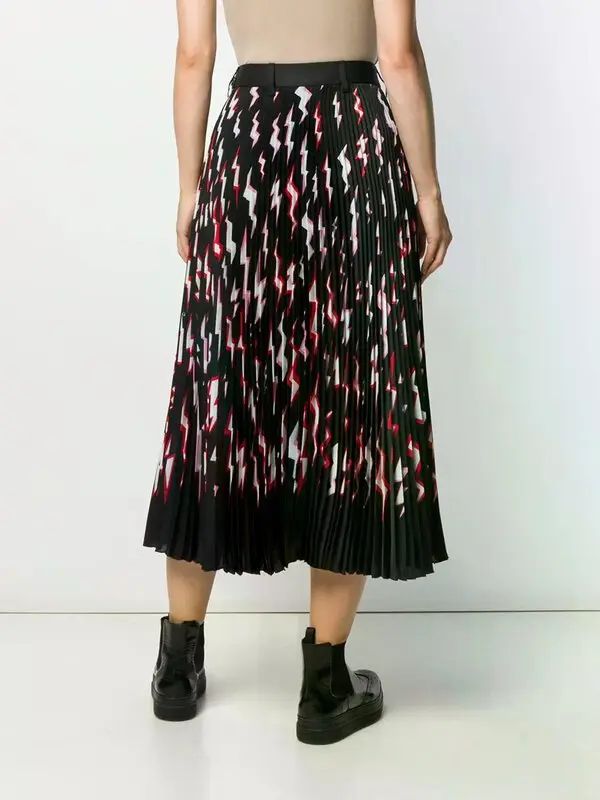 Prada Pleated Lightning Bolt Skirt