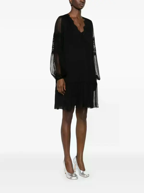 NISSA Semi-sheer Sleeve Mini Dress