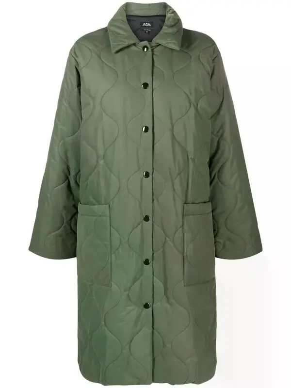 A.p.c. Single-breasted Quilted Coat