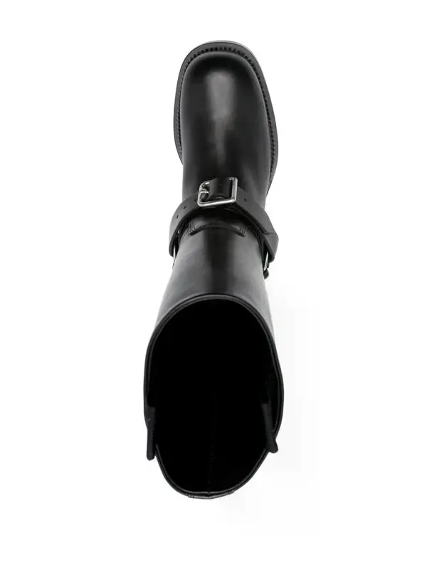 Burberry Buckled-strap Leather Boots