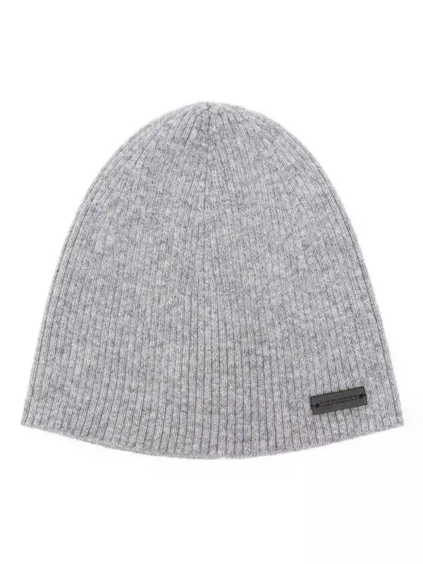 Saint Laurent Ribbed Cashmere Beanie - Grey