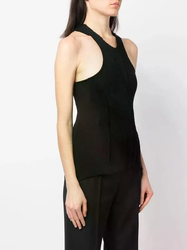 TALIA BYRE Rib-knit Halterneck Tank Top