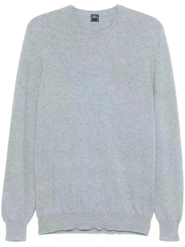 Fedeli Cashmere Crew Neck Sweater - Blue