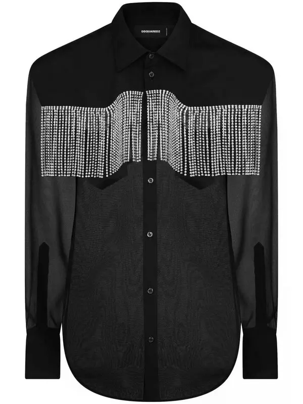 Dsquared2 Fringed Panelled Shirt