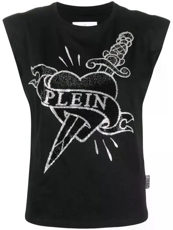 Philipp Plein Crystal-embellished Logo Tank Top