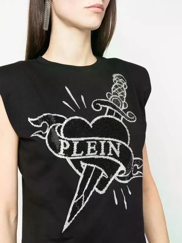 Philipp Plein Crystal-embellished Logo Tank Top