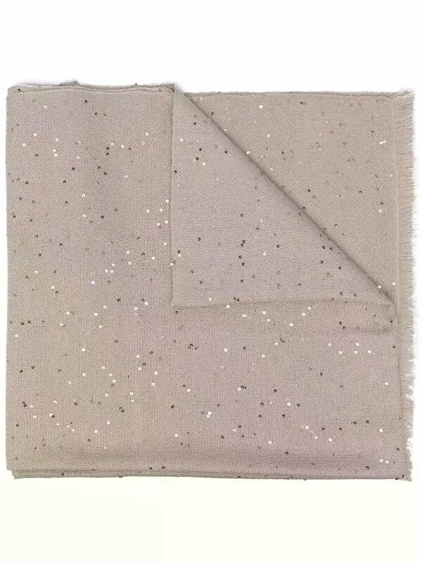 Brunello Cucinelli Sequin-embellished Scarf - Neutrals