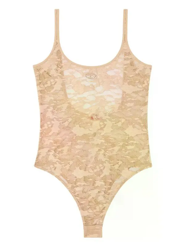 DIESEL® Oval D Logo Plaque Bodysuit - Neutrals