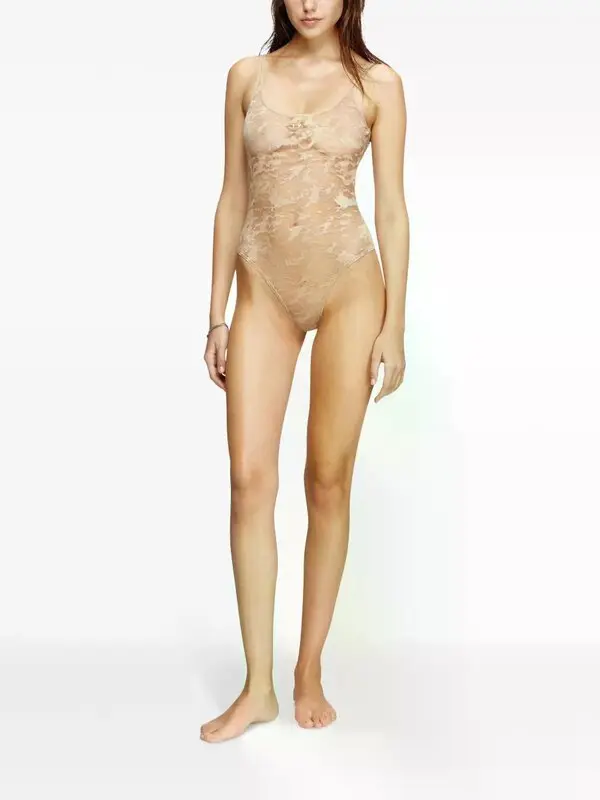 DIESEL® Oval D Logo Plaque Bodysuit - Neutrals
