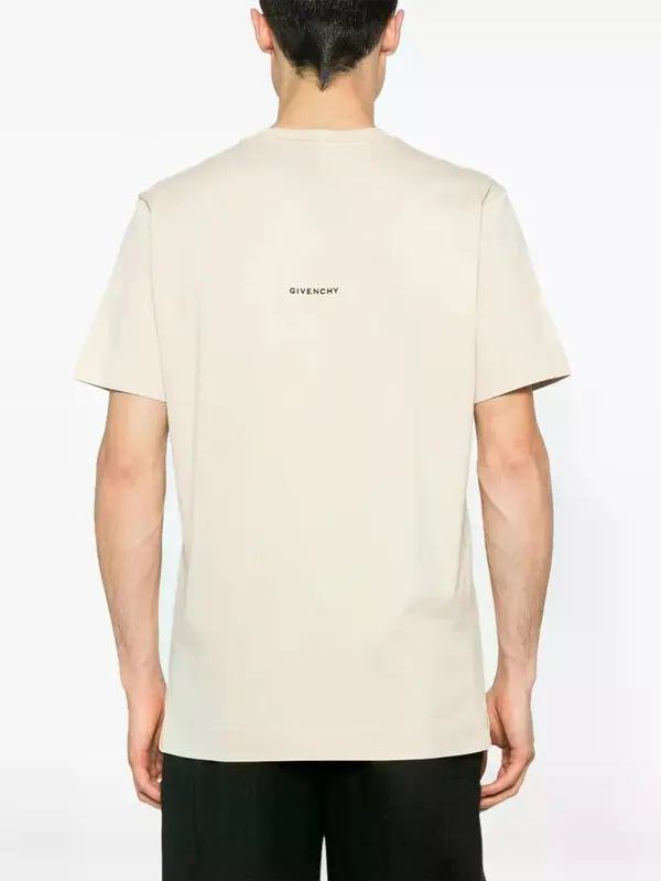 Givenchy 4g-embroidery Cotton T-shirt - Neutrals