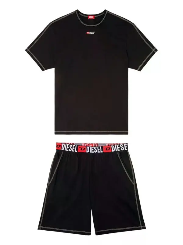 DIESEL® Adam D-core T-shirt And Shorts Set - Black