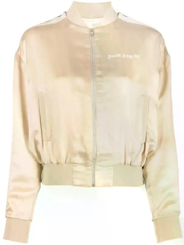 Palm Angels Striped Bomber Jacket - Neutrals