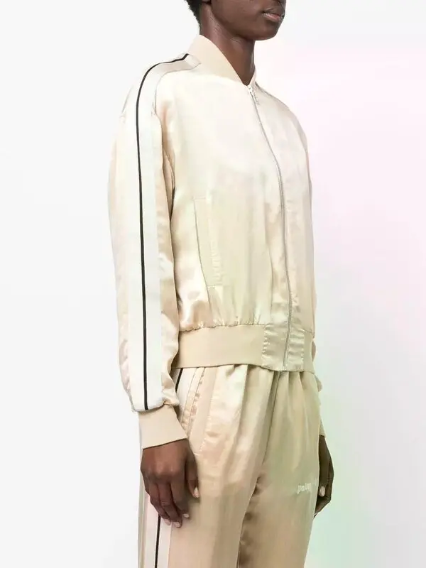 Palm Angels Striped Bomber Jacket - Neutrals