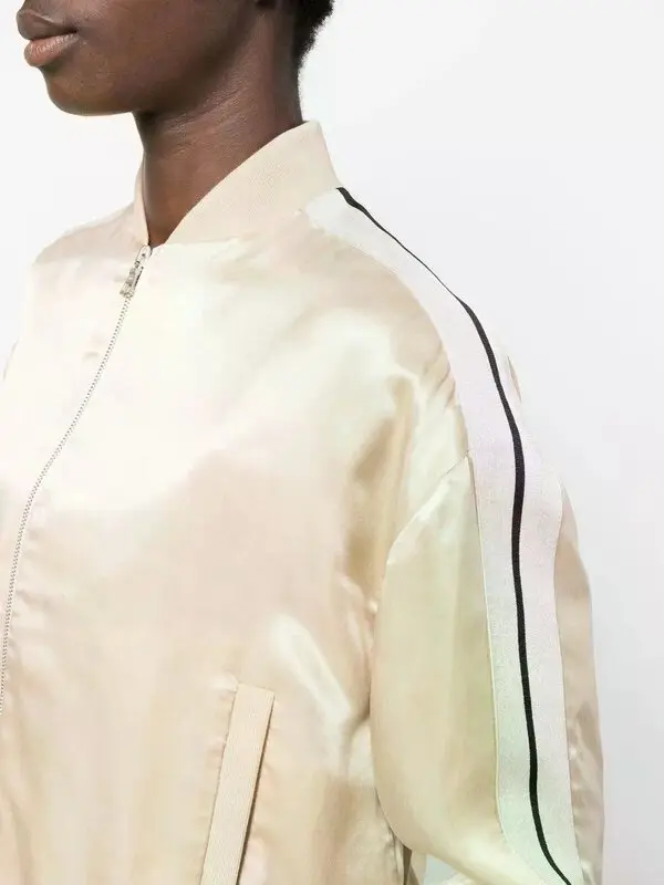 Palm Angels Striped Bomber Jacket - Neutrals