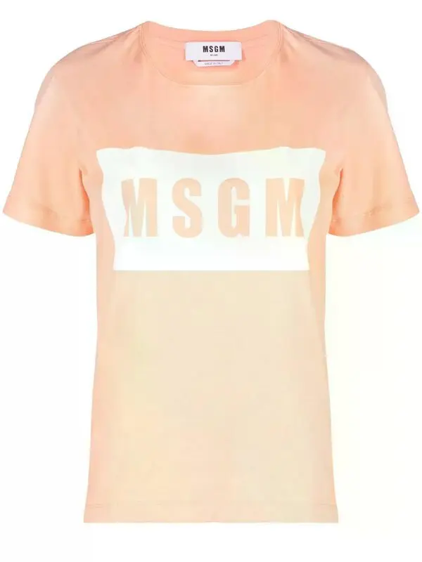 MSGM Logo-print Short-sleeve T-shirt - Orange
