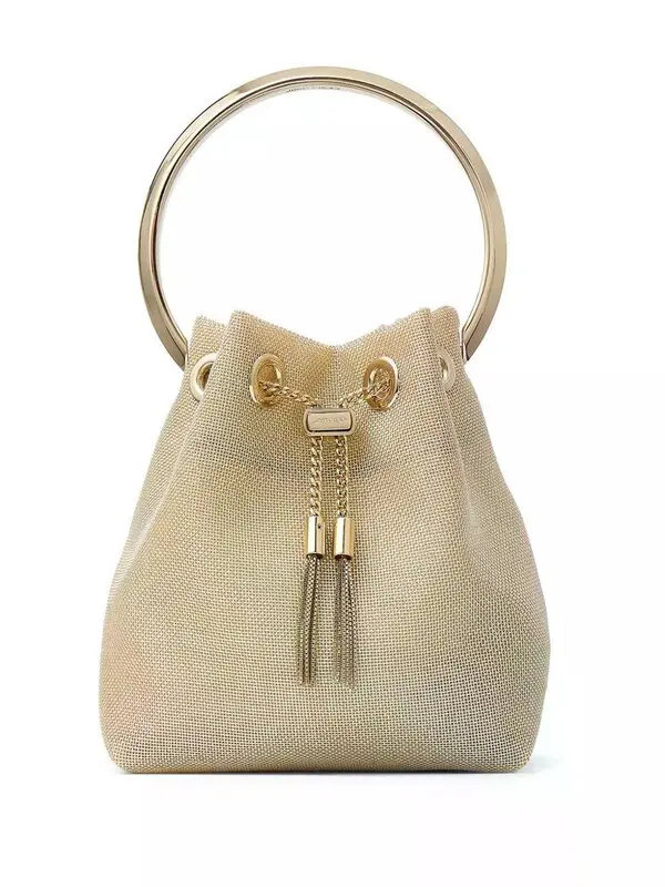 JIMMY CHOO Bon Bon Bucket Bag With Metal Bracelet Handle - Gold