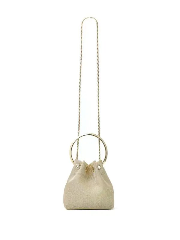 JIMMY CHOO Bon Bon Bucket Bag With Metal Bracelet Handle - Gold