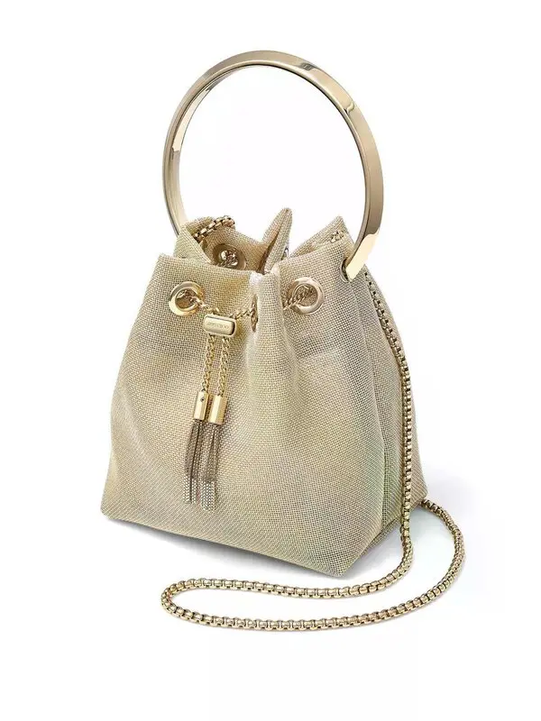 JIMMY CHOO Bon Bon Bucket Bag With Metal Bracelet Handle - Gold